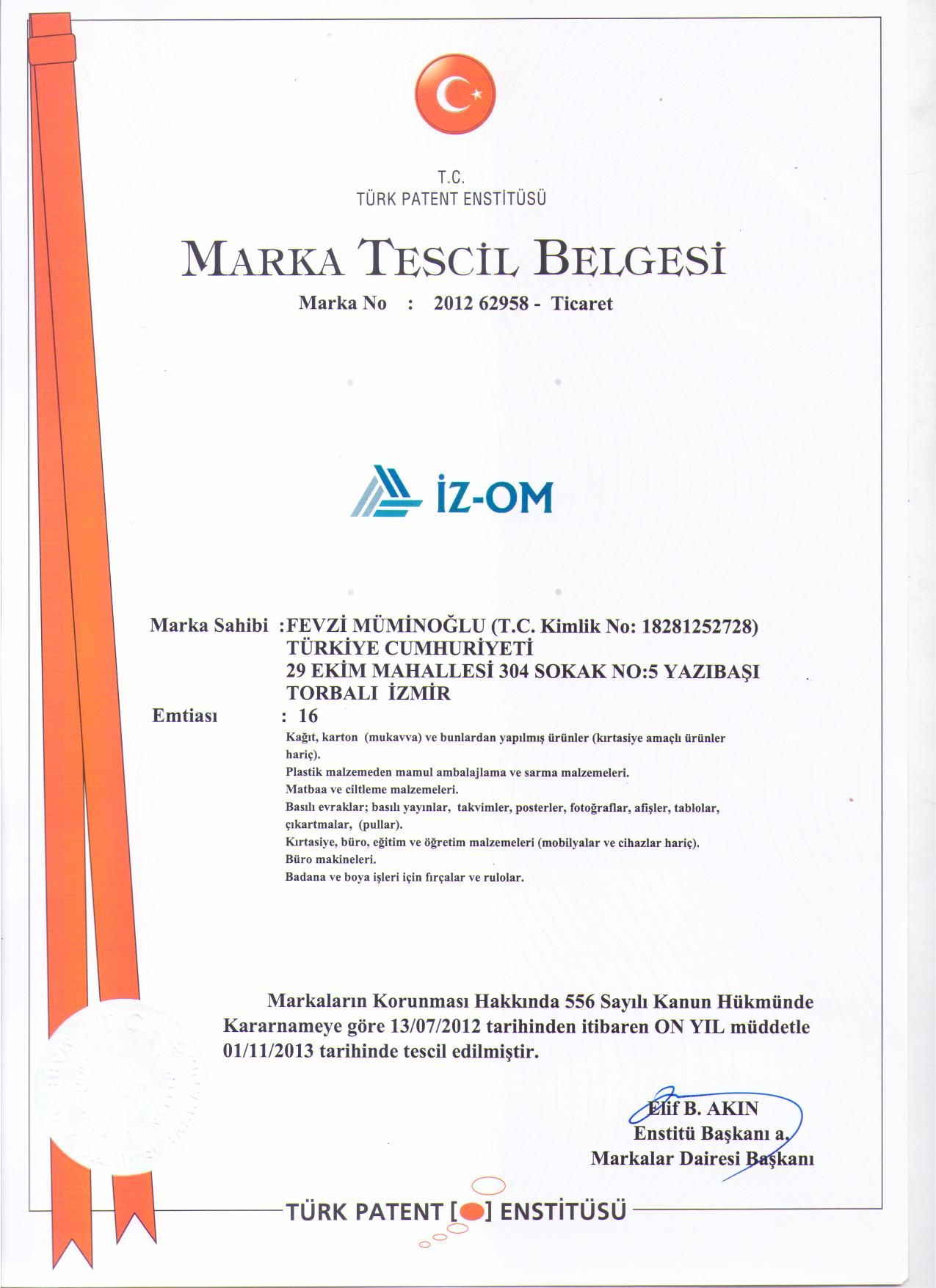 Belgelerimiz - İzom Ambalaj